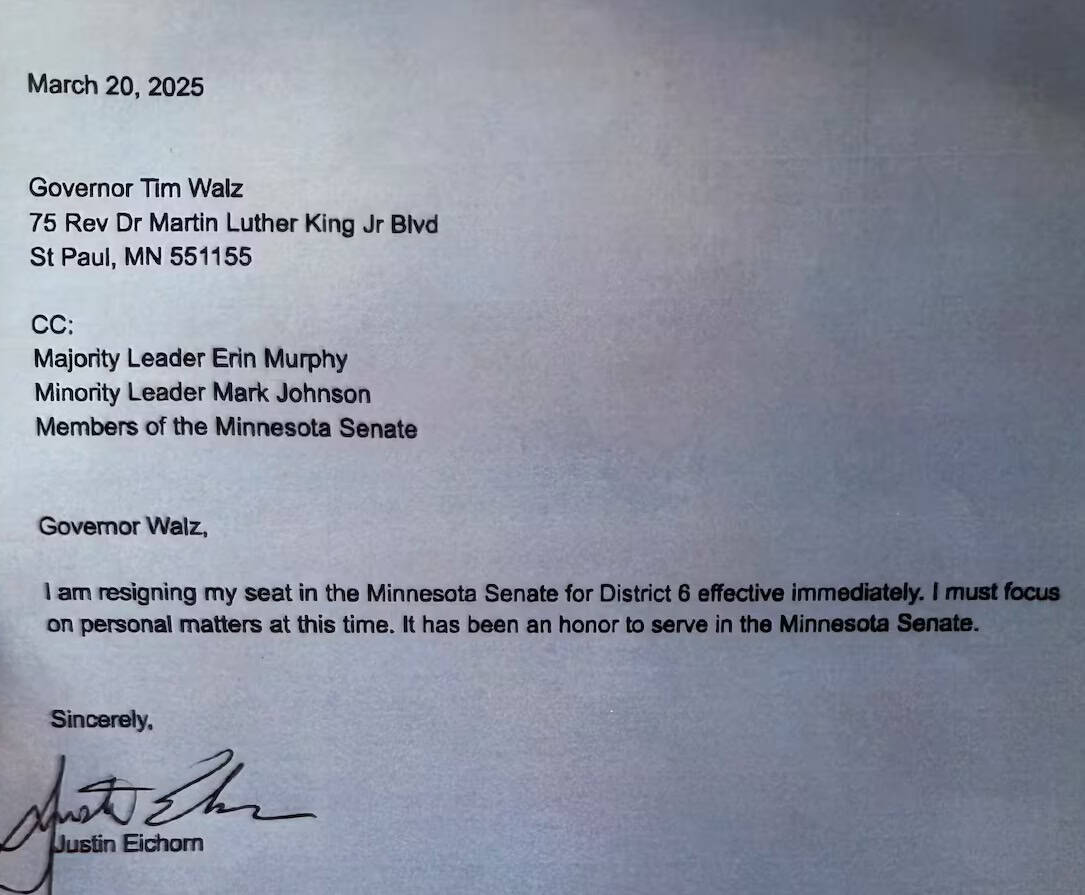 Eichorn resigns State Senate seat | Winona Journal